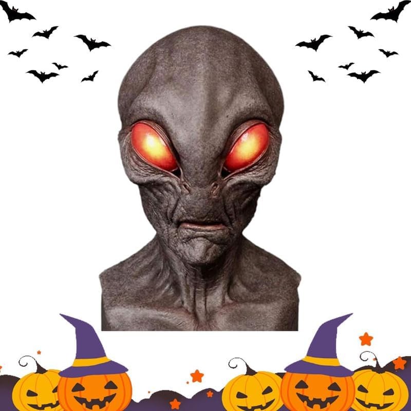 Halloween Alien Mask, 2024 Latest Realistic Latex Alien Mask, Evil ...