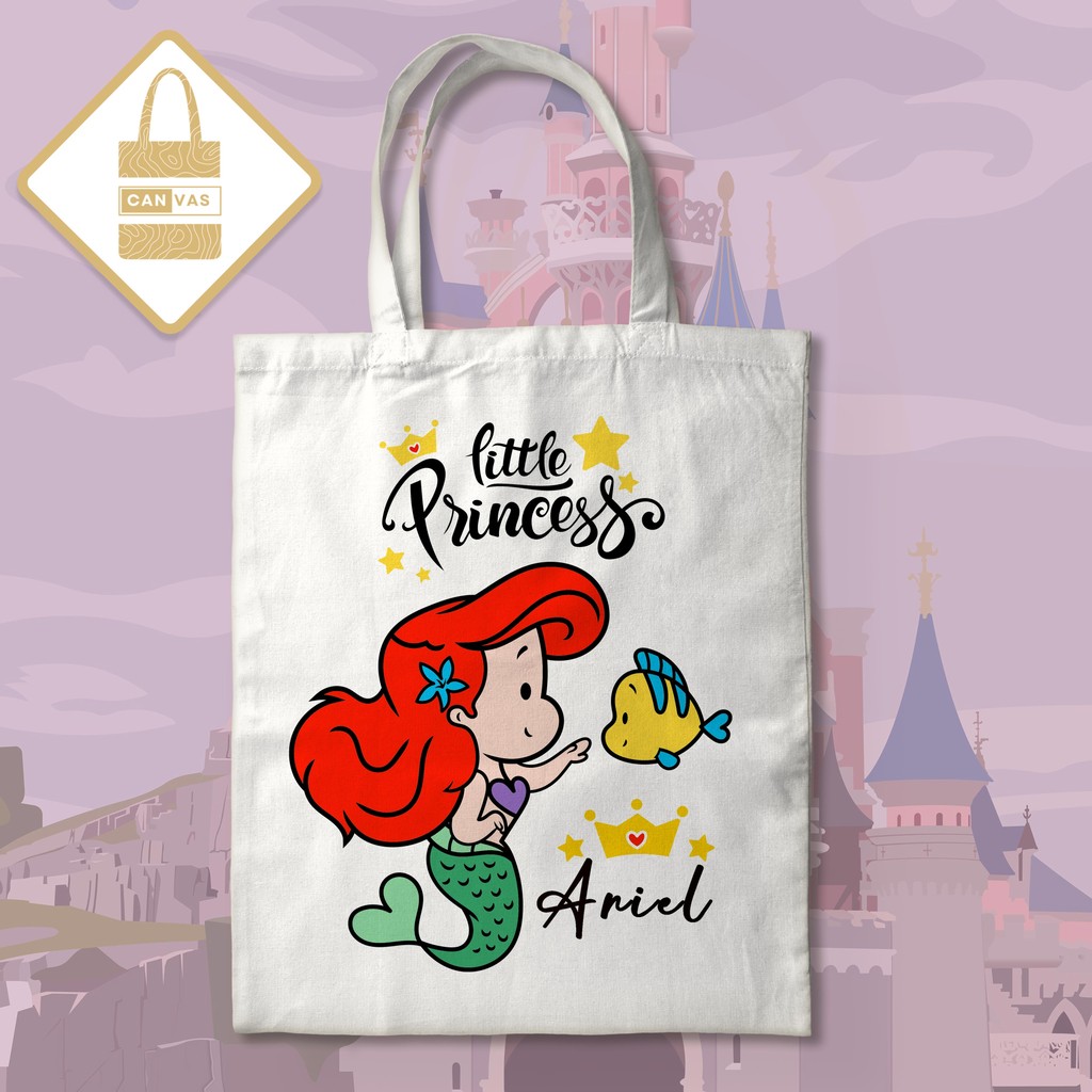 Disney Princess Tote Bag - Ariel Little Mermaid, Cinderella, Elsa ...