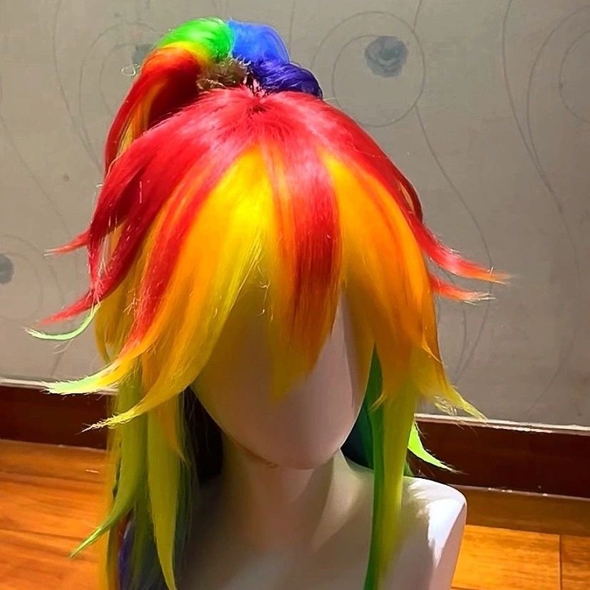 Halloween Color Wig Cosplay Anime My Little Pony Rainbow Col Halloween ...