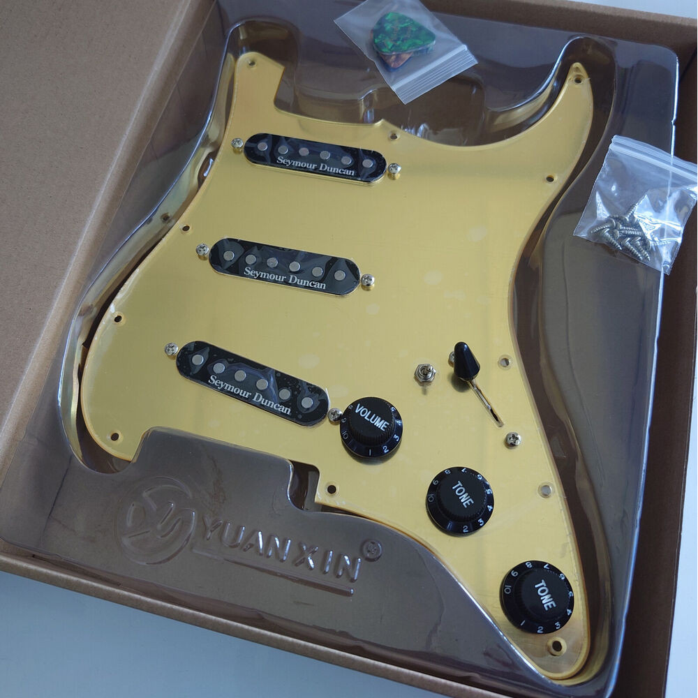 Prewired Loaded Guitar Stratocaster Pickguard SSS Pick Guard Seymour ...