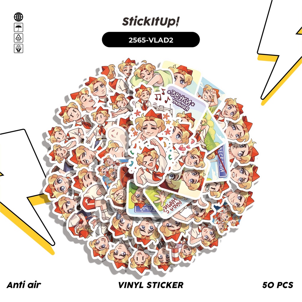 50 Pcs Sticker PACK FUNNY CHARACTER VLADIK THE BOY Sticker PACK 02 Cute ...