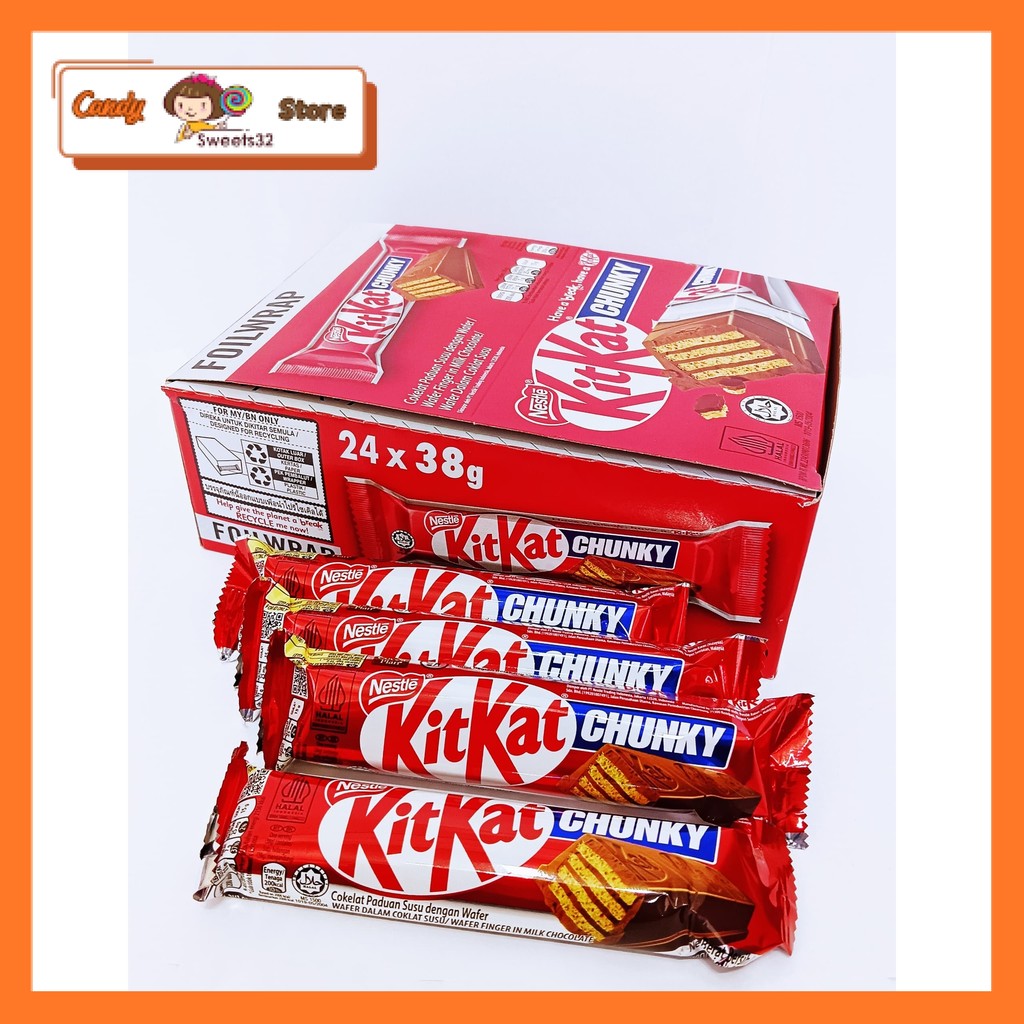 CHUNKY 24pcs X 38g Nestle Kit Kat CHUNKY Chocolate HALAL | Shopee Malaysia