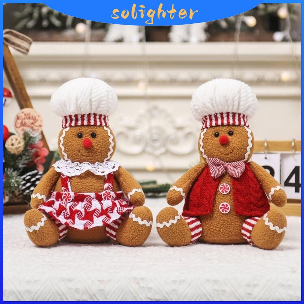SOLIGHTER Gingerbread Plush Doll, Gingerbread Plush Gingerbread Man ...