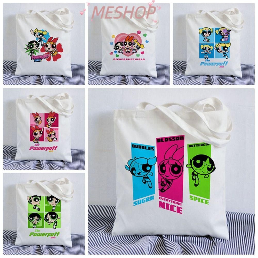 MESHOPMY Tote Bags, Powerpuff Girls Large Capacity Canvas Bag, Fashion ...