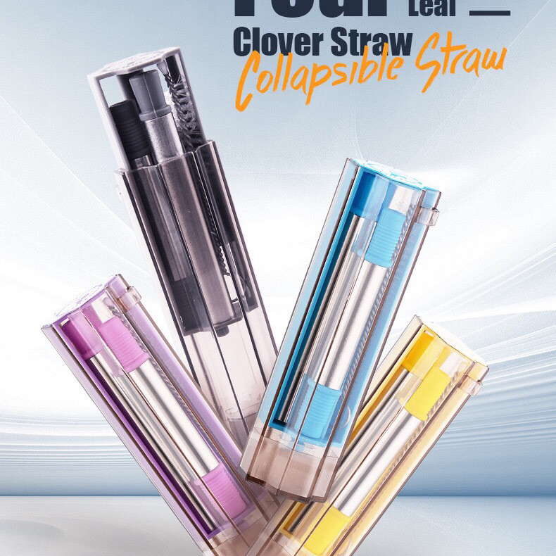 Influencer Four-leaf Clover New Style High-value Foldable Straw ...
