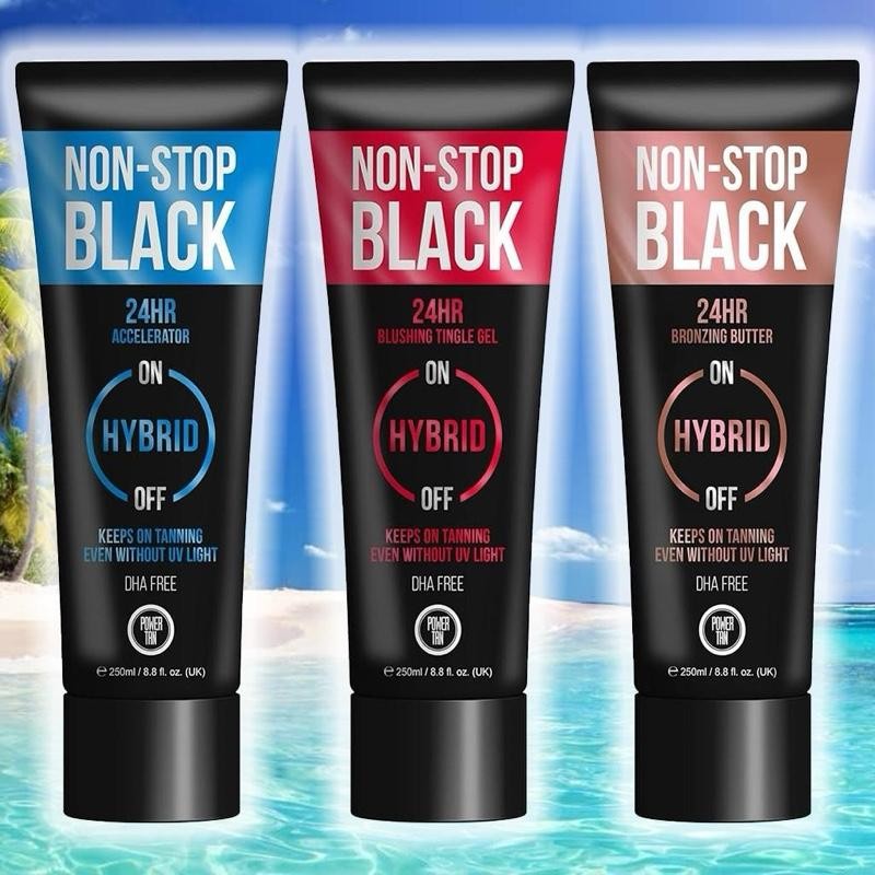Power Tan Non-Stop Black (DHA Free) Hybrid UV Sunbed Tanning ...