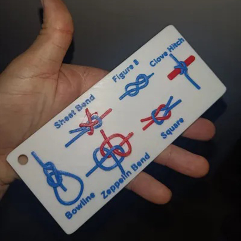 ADD Backpacking Rescue Knot Reference Card 3D Printed Waterproof Knot ...
