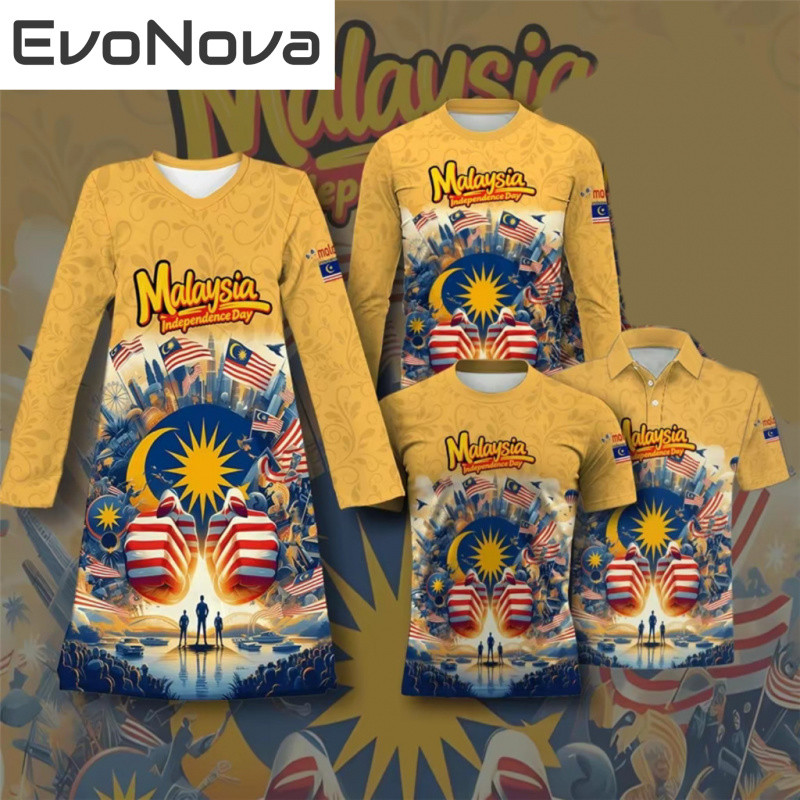 Baju Merdeka 2025 Family Set - Short & Long Sleeve T-Shirts with ...