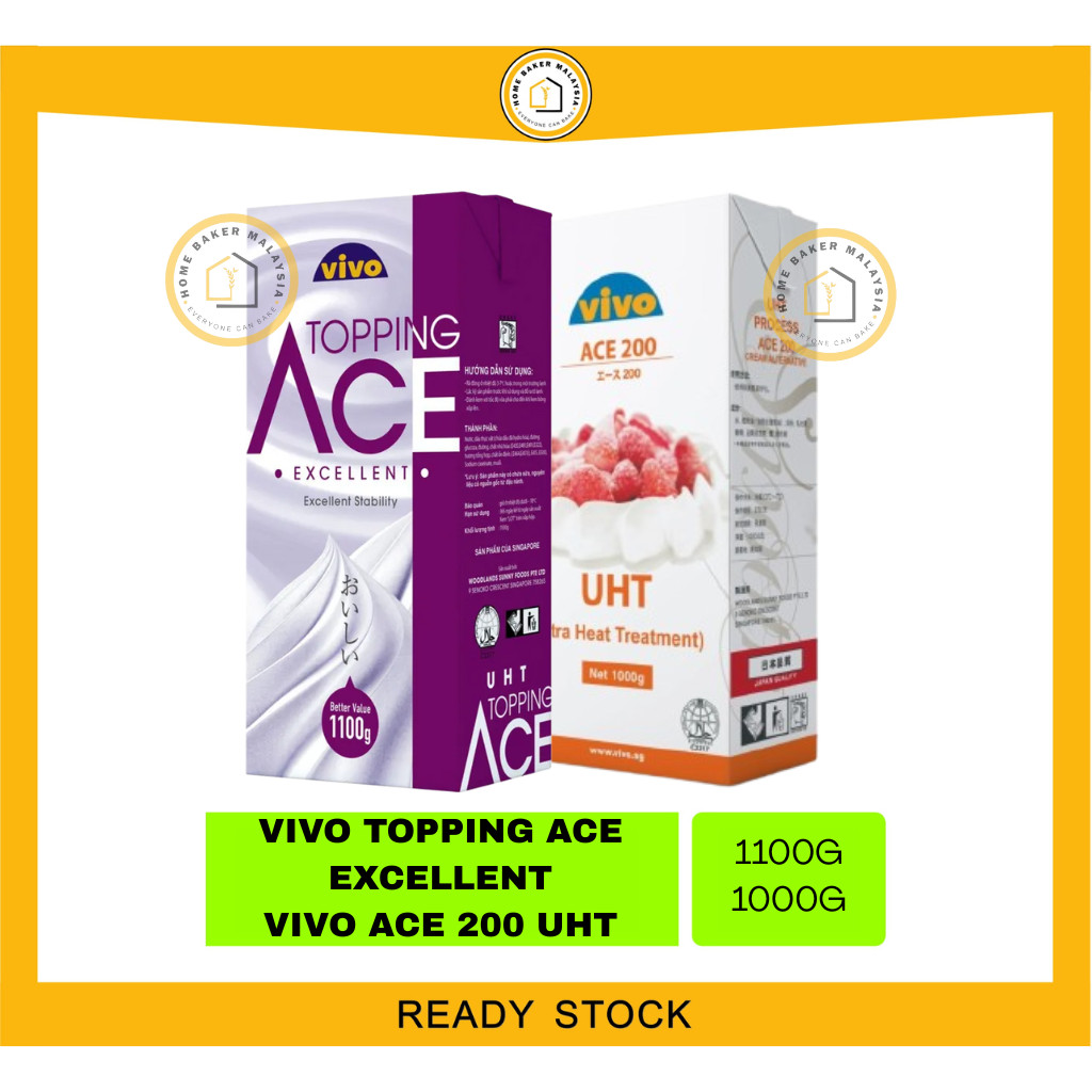 VIVO ACE 200 UHT/ VIVO TOPPING ACE EXCELLENT 1100G [ FREE ICE PACK ...