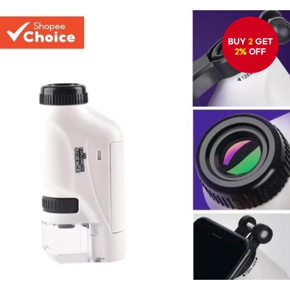 60-120X Mini Pocket Microscope for Kid Kit Laboratory Handheld ...