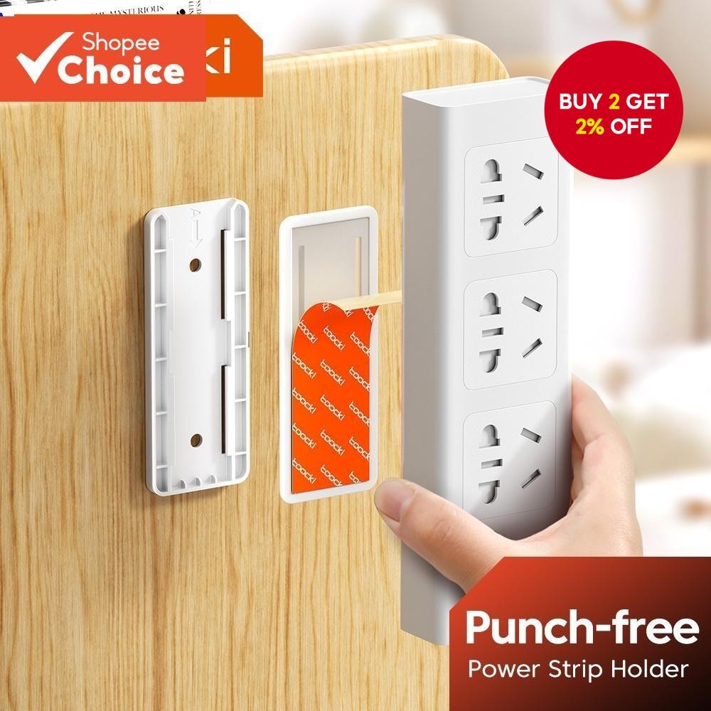 Toocki Wall-Mounted Sticker Punch-free Plug Fixer Self-Adhesive Socket ...
