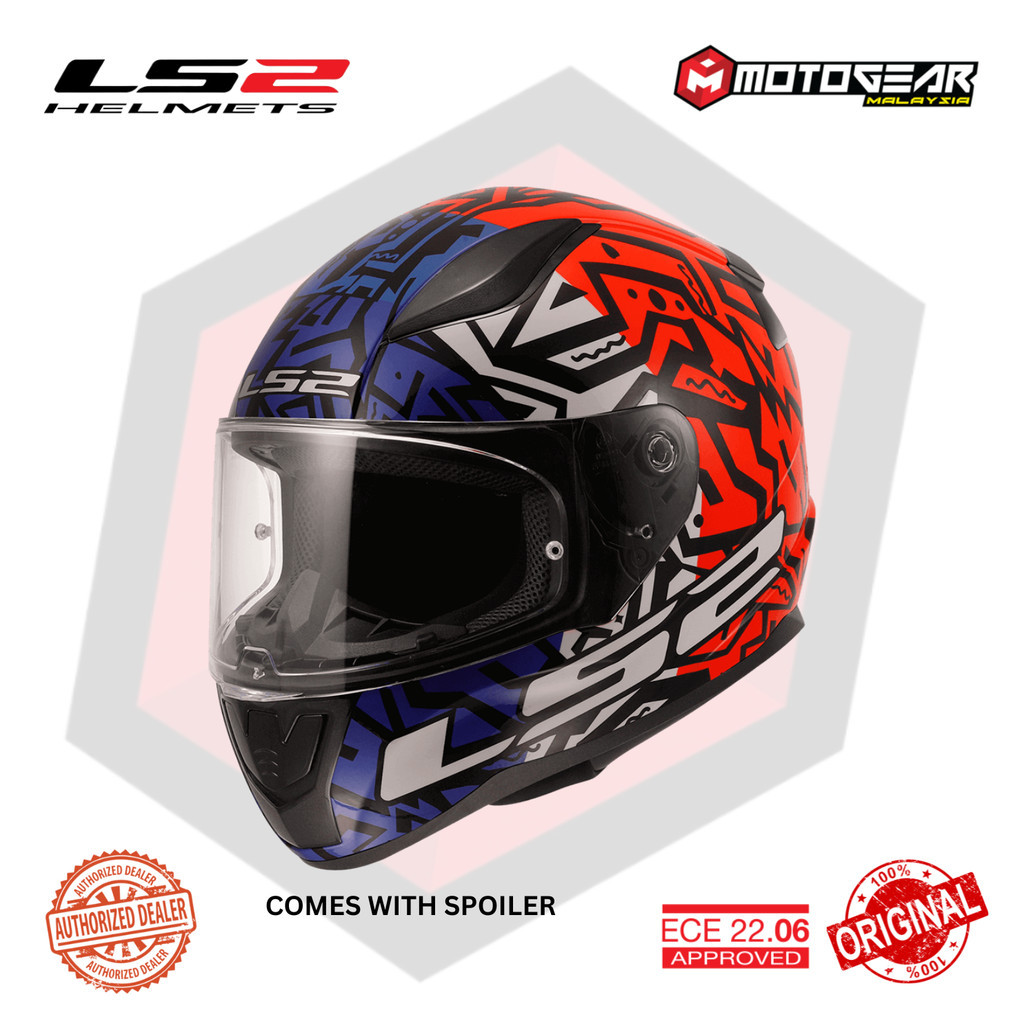 LS2 FF353 RAPID II MEMPHIS RED BLUE SPOILER | Shopee Malaysia