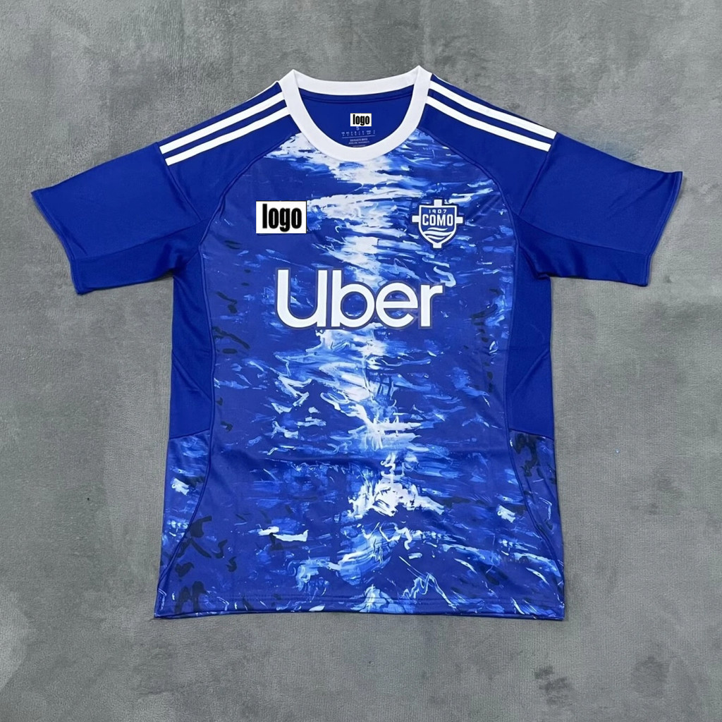 Fan Version 2025-26 Como 1907 Home Jersey Short Sleeve Football Shirt ...