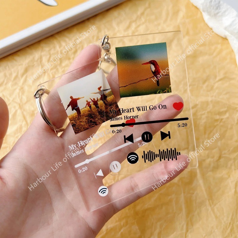 Custom Song Spotify Acrylic Keychain Personalized Photo Artist Music ...