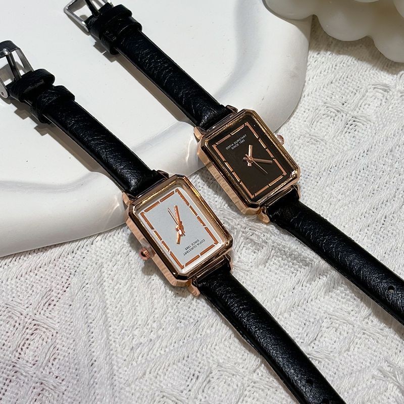 Simple Fashion Retro Small Square Watch Junior High School Students Exam Dedicated Quartz Watch ...