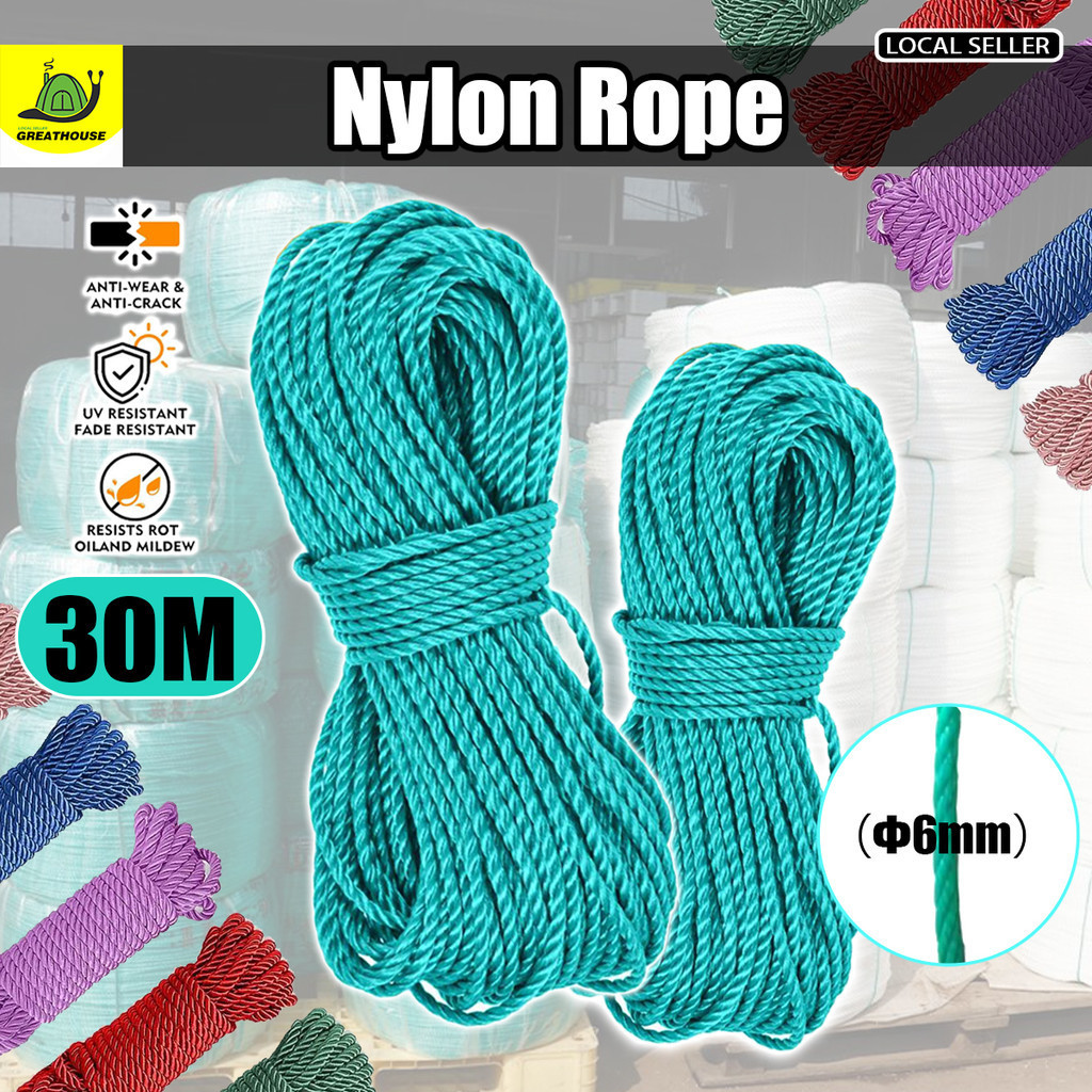 🇲🇾6mm x 30Meter PE Nylon Green Polyethylene Rope PE Rope / Tali Hijau ...