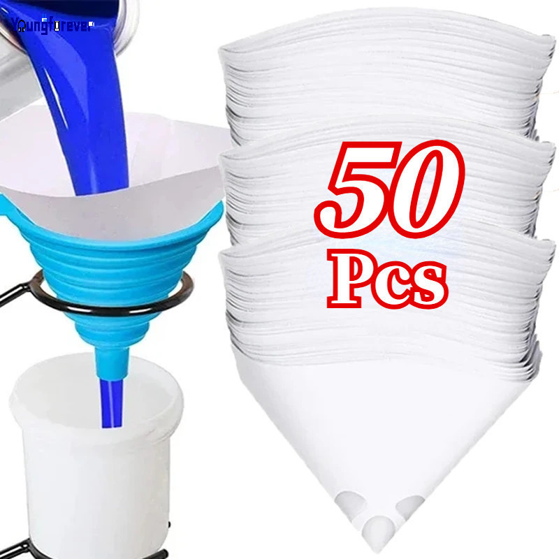 50Pcs Car Paint Spray Purifying Mesh Paper Straining Funnel ...