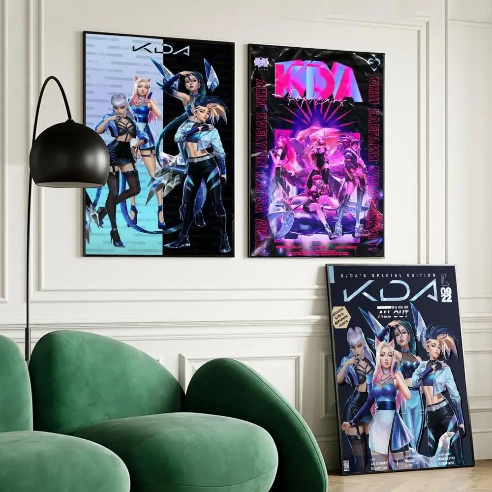 Seni Dinding Kanvas KDA League of Legends - Poster Kaisa, Ahri, Akali ...