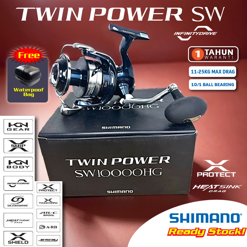 SHIMANO TWIN POWER SW 21 Fishing Spinning reel mesin pancing laut dalam fast Jigging mcn Stella ...