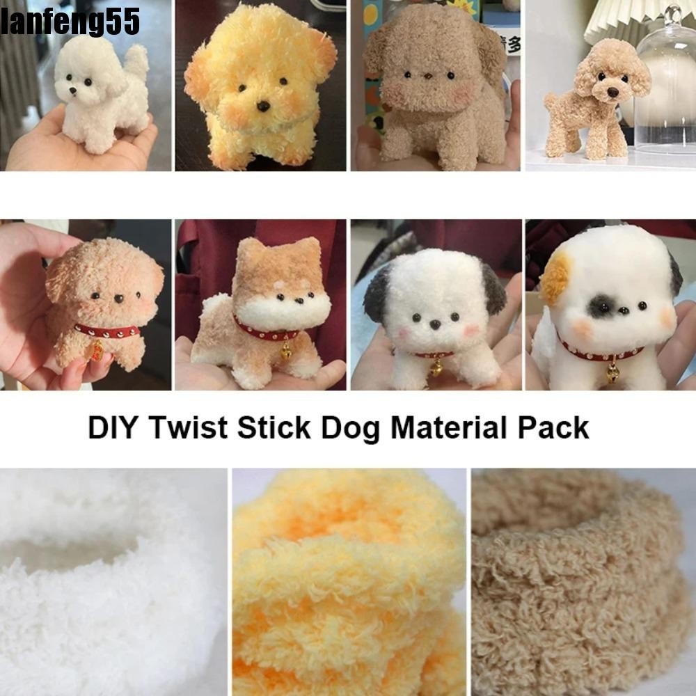 LANFENG Dog Plush Twist Stick, DIY Crafts Plush Iron Wire Dog Plush ...