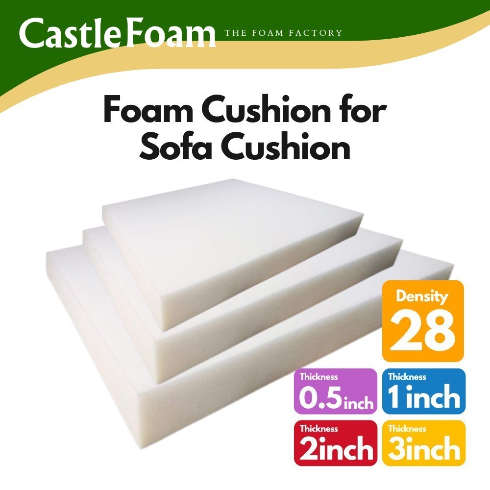 Meilleur 50D High Density 2-4 Inch Square Foam Cushion Sofa Seat Couch ...