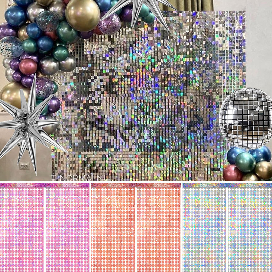 2Pcs Square Party Curtain Bachelorette Party Birthday Party Decorations ...