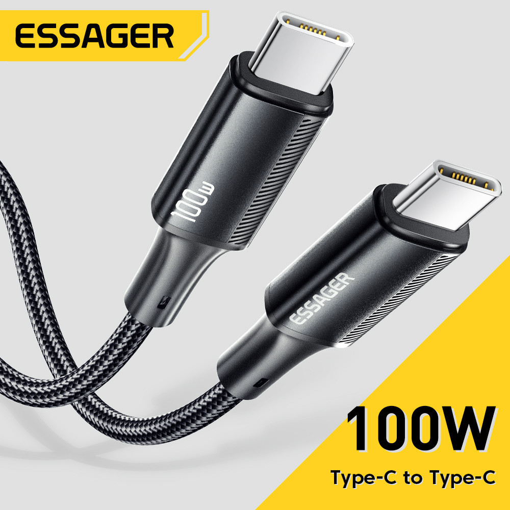 Essager 100W 5A Type C Cable PD USBC Type-C Cord Fast Charging USB2.0 ...