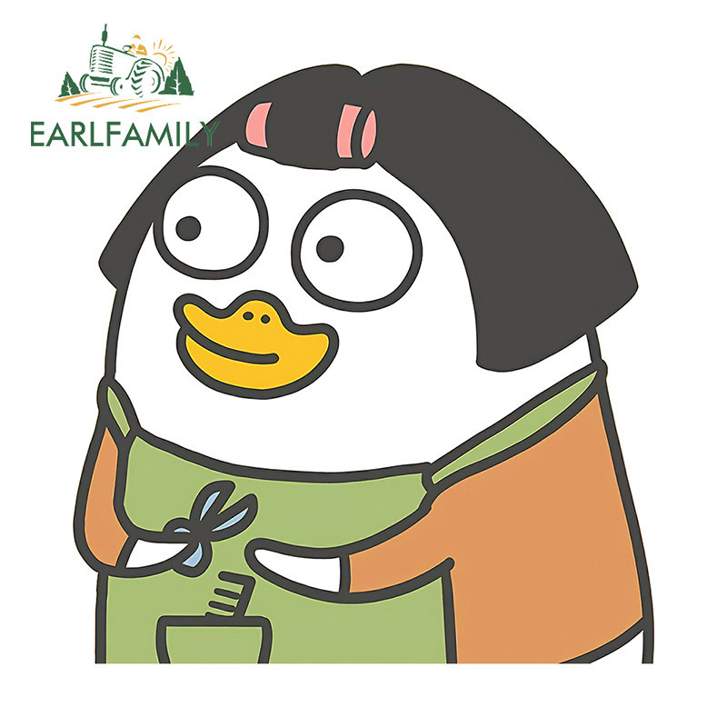 EARLFAMILY 13cm Duckyo Friends Cartoon Car Sticker Chibi Occlusion ...