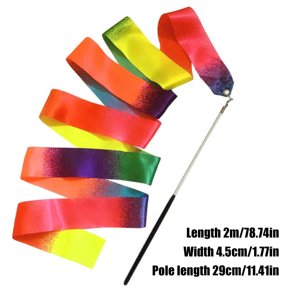 OCE! 2M Gymnastics Ribbon Dance Ribbon with Twirling Stick Dancing ...