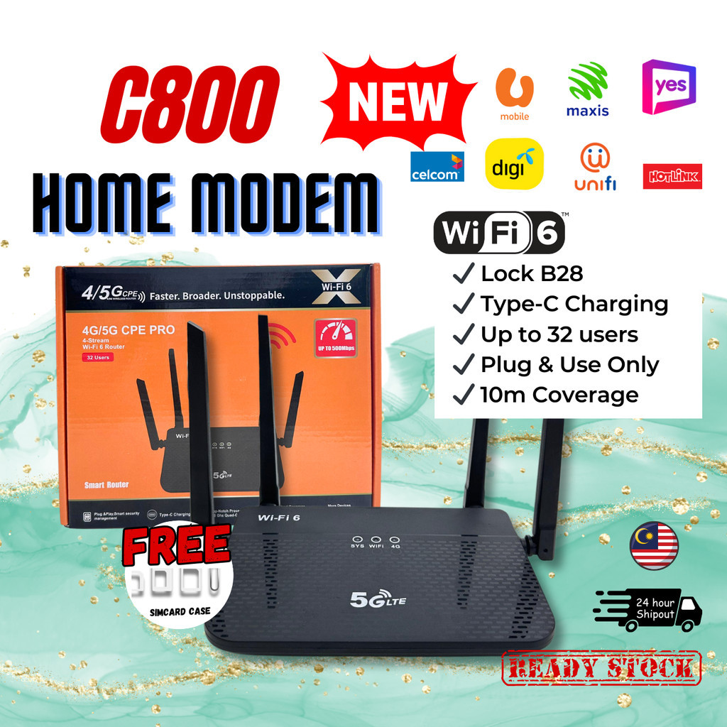 2024🔥READY STOCK C800 Pro Home Wifi Modem Wifi Upgrade Version 4G CPE ...