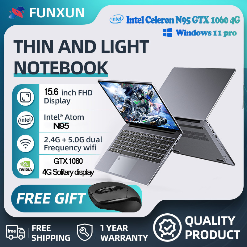 FUNXUN GTX 1060 Solitary display 15.6" 16GB Laptop Windows11 Pro System ...