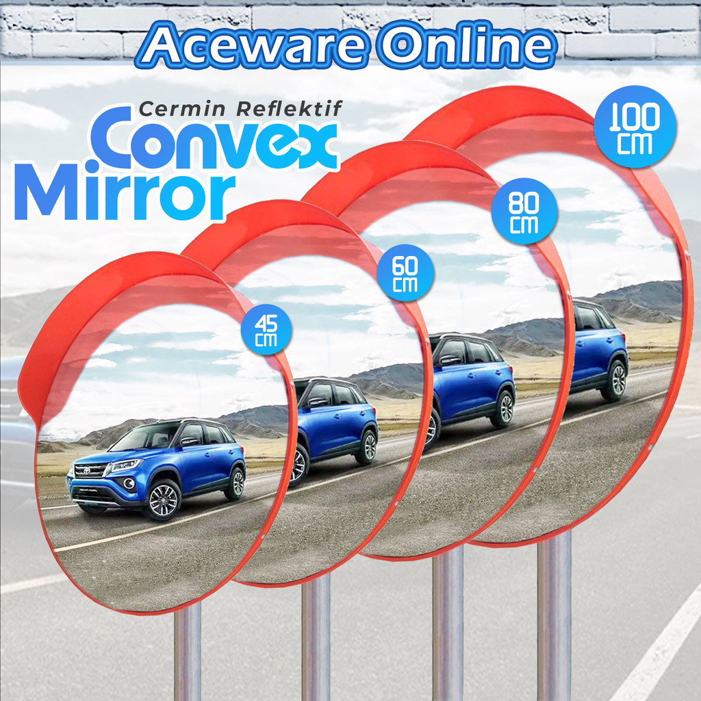 45/60/80/100CM Convex Mirror Outdoor Traffic Road Safety Wide Angle ...