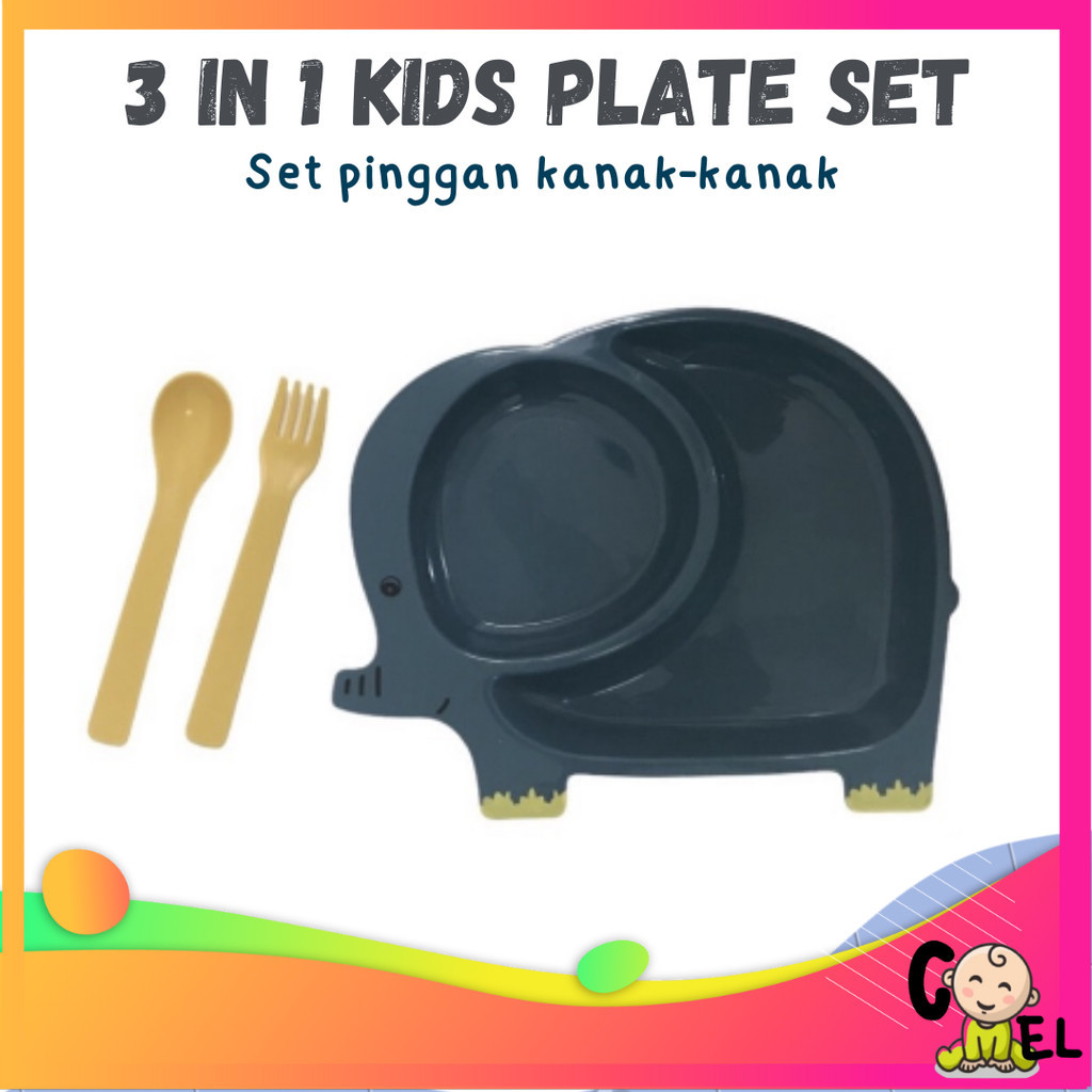 3 in 1 Kids Plate Set / Set Pinggan Kanak-kanak / pinggan makan ...