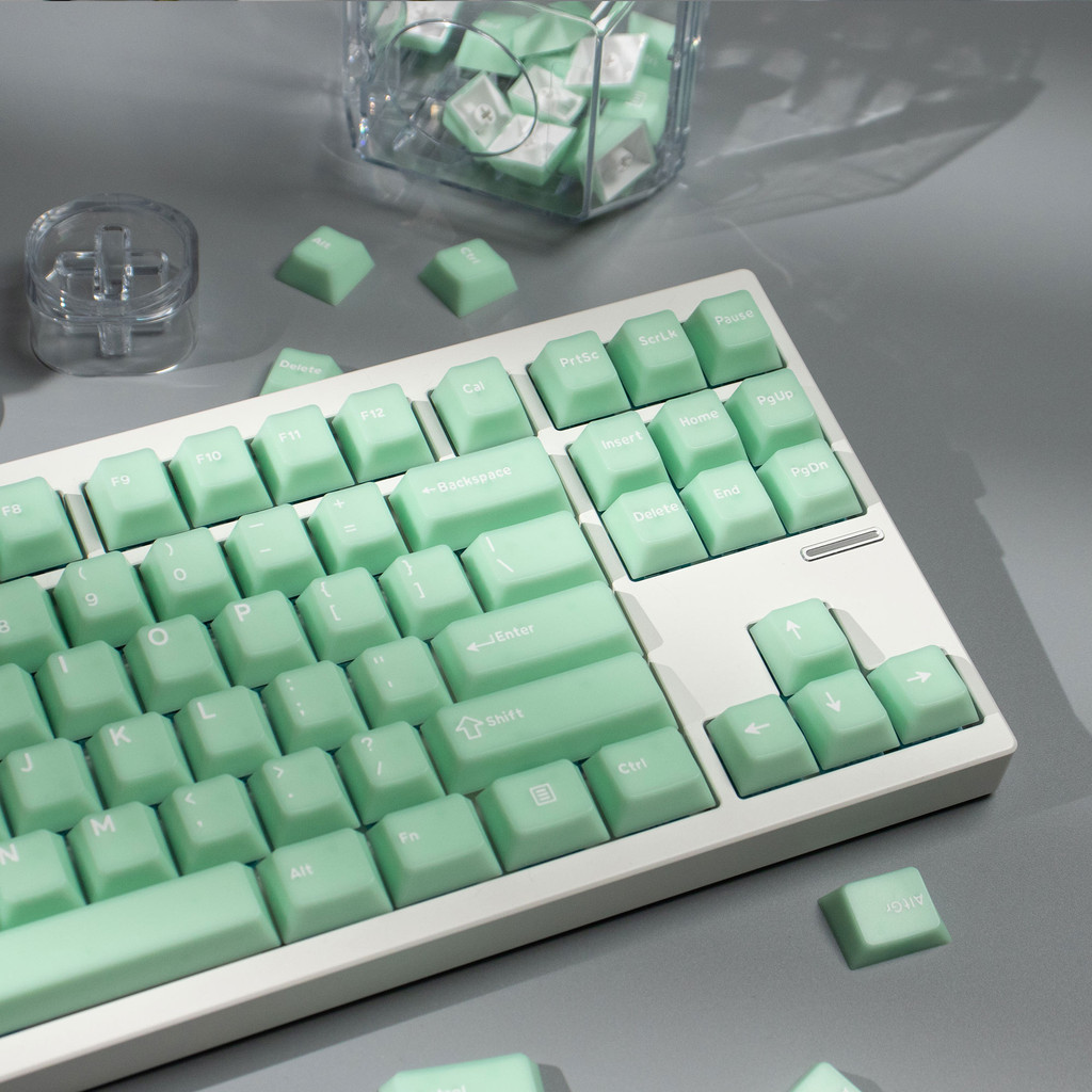 Jade color Keycaps Translucent PBT Double shot cherry profile keycaps ...