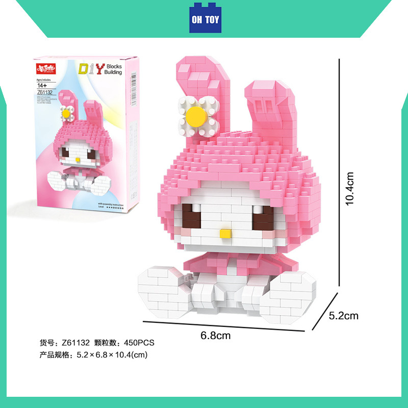 Sanrio NanoBlock Hello Kitty Kuromi Pacha Dog Cinnamoroll Pudding Dog ...