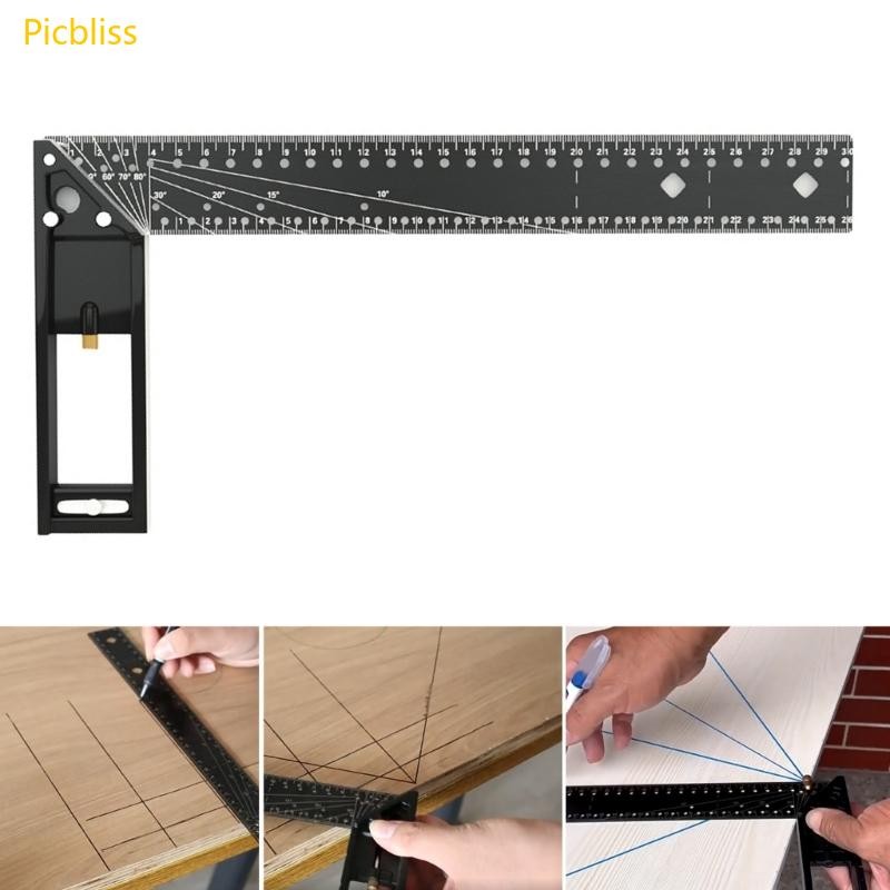 Picbliss Carpenter Square Tool Combination Square 12Inch 300mm 15 7Inch ...