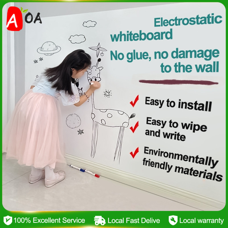 Electrostatic Adsorption Whiteboard Wall Stickers Seamless Sticker ...
