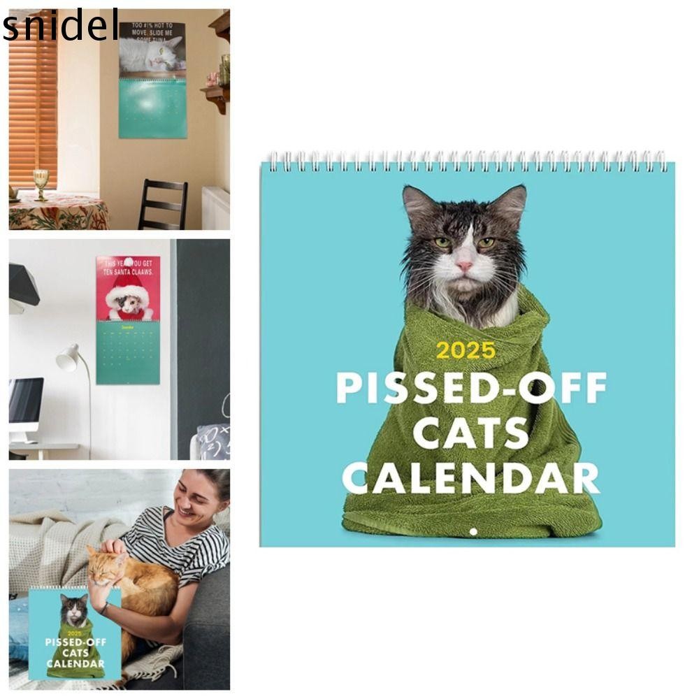 SNIDEL 2025 Pissed-Off Cats Calendar, English Cartoon Cute Angry Cat ...