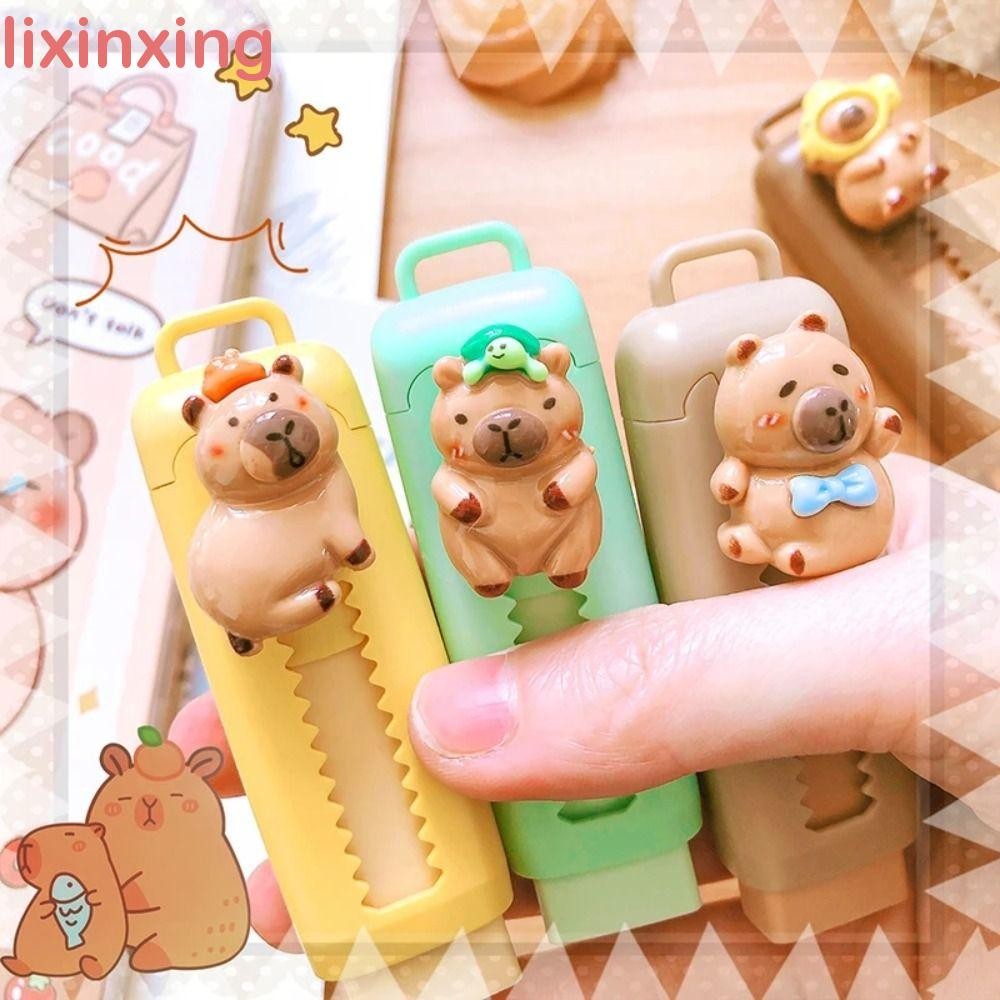 LIXINXING Capybara Eraser, Retractable Wiping Push Pull Eraser ...