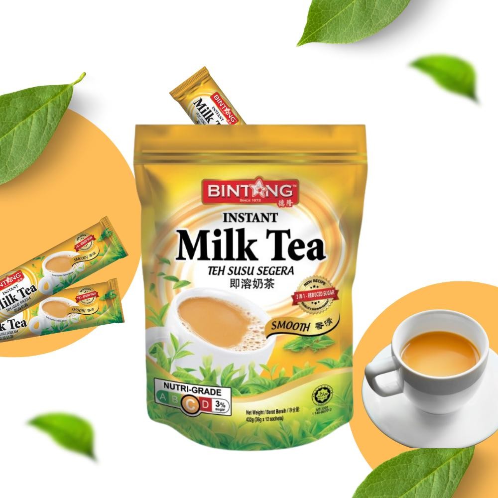 BINTANG Teh Susu Segera Smooth Milk Tea (12 sachets x 36g) | Shopee ...