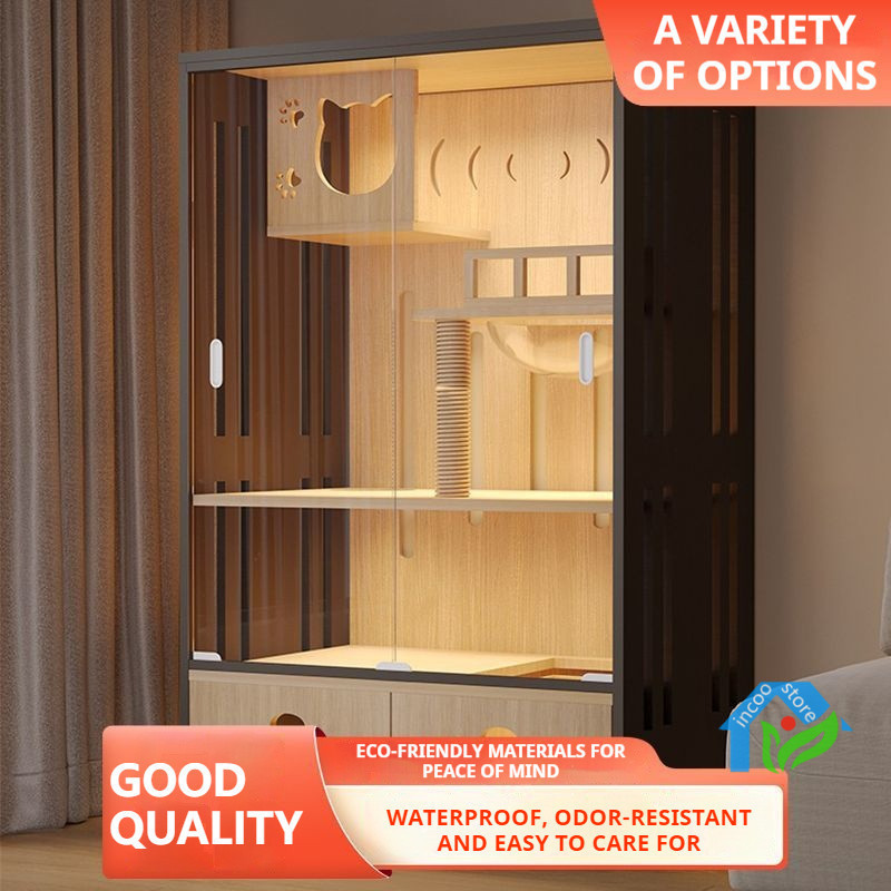 Cat Villa/Cat Cage/Extra Large Space Cat House/Solid Wood Cat House/Cat Cabinet/Solid Wood Cat ...