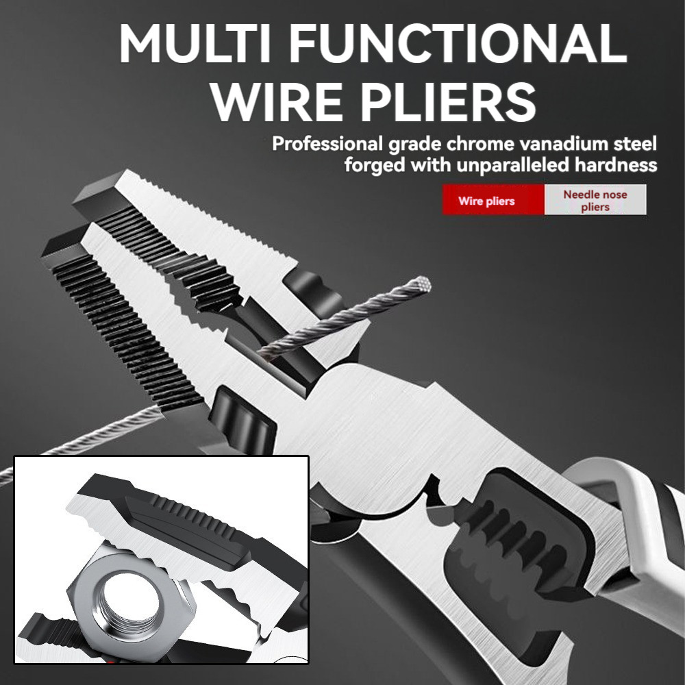 8.5 '' Steel Wire Pliers Multifunctional Diagonal Pliers Needle Nose ...