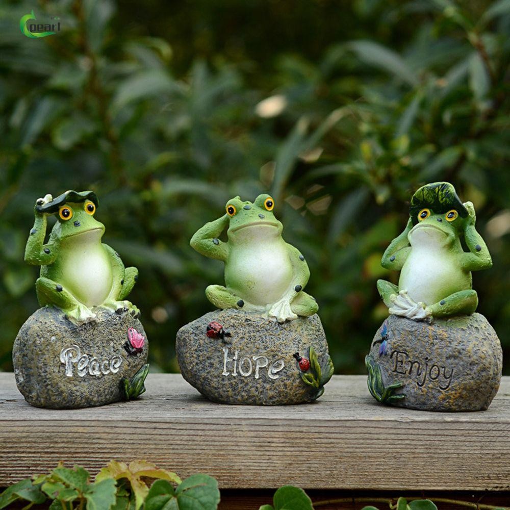 PEARL Frog Figurine Flowerpot Fish Tank Accessories Garden Ornament ...