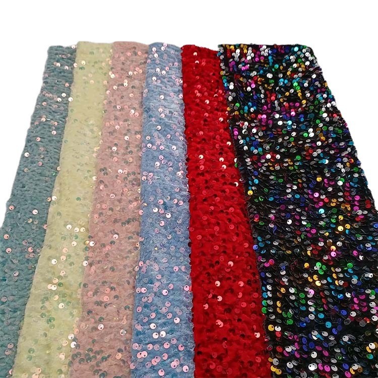 Multicolor Sequin Fabric by The Yard Velvet Stretch Sequin Fabric 1 ...