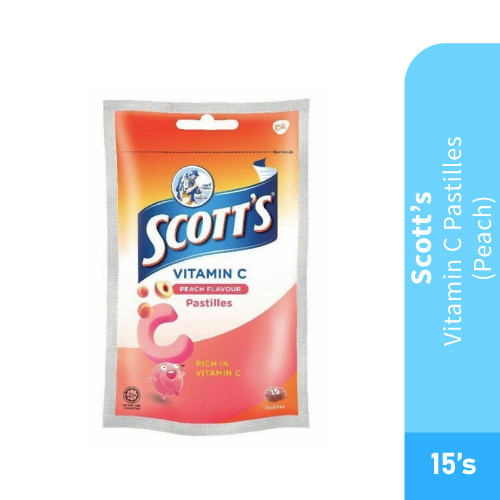 SCOTT Vitamin C Pastilles [PEACH]15's Pastilles Vitamin C Gummy Vitamin ...