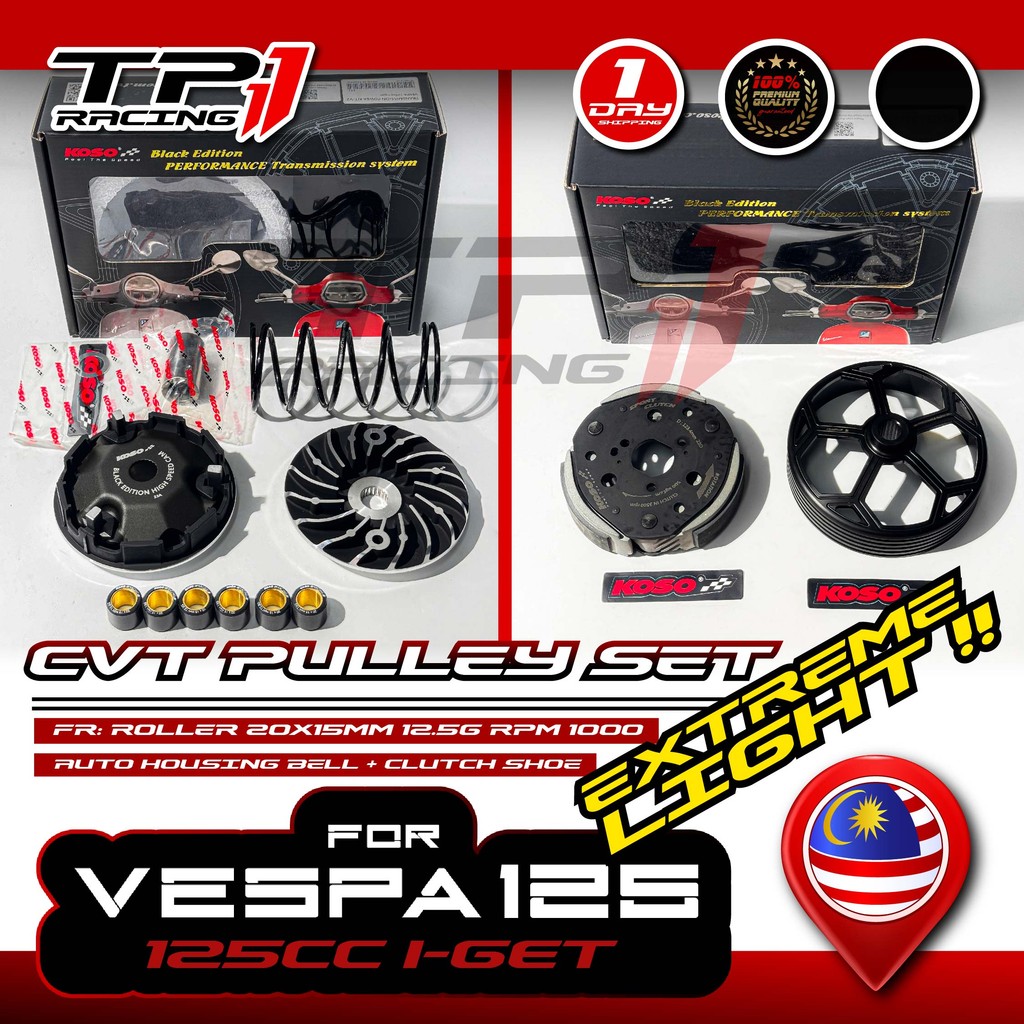 CVT System KOSO Vespa 125 CC Sprint Prima S LX GTS Racing FR + RR CVT ...