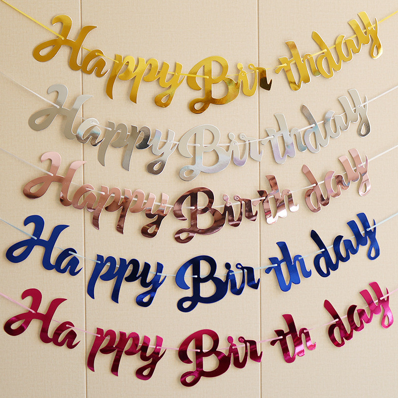 Happy Birthday Hanging Flag DecorationhappybirthdayLatte Art Banner ...