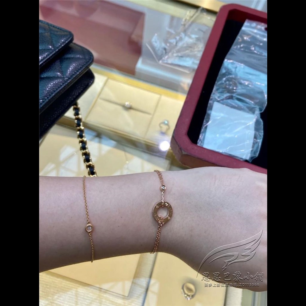Cartier/Cartier 18K Gold Classic Love Series Diamond Ring Double Chain ...