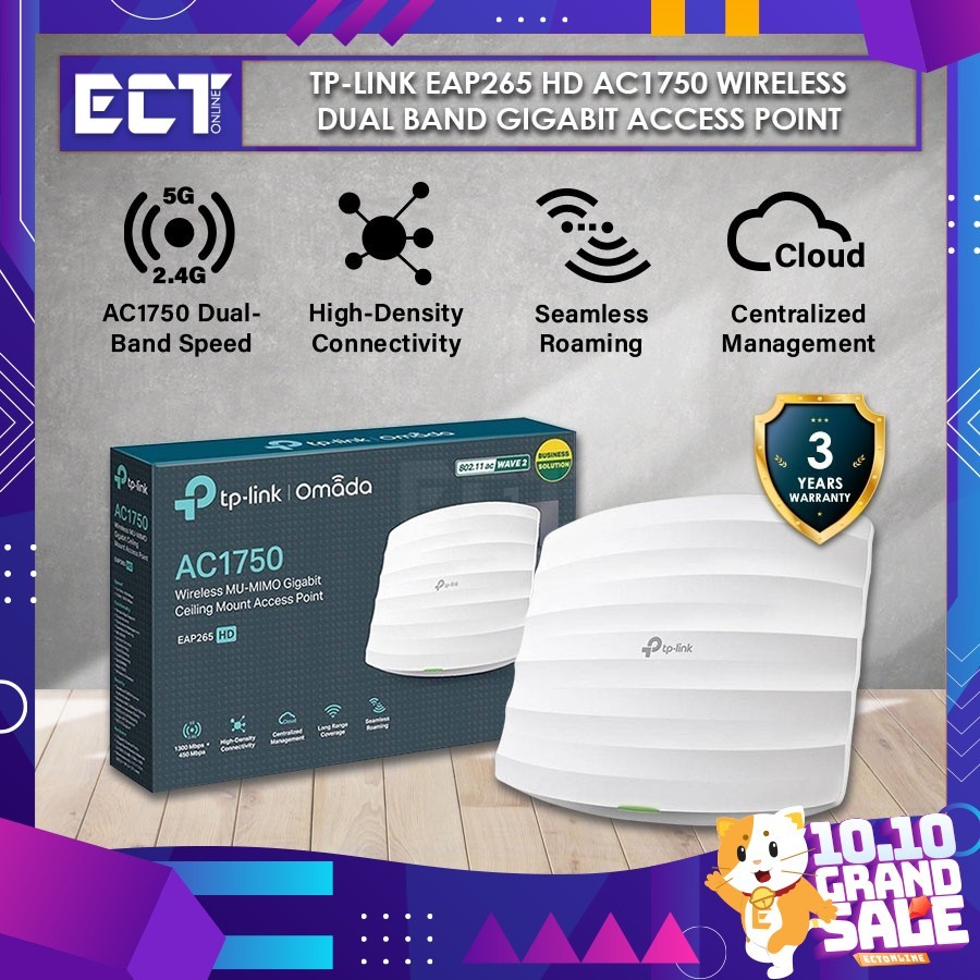 TP-Link EAP265 HD AC1750 Wireless Dual Band Gigabit Access Point ...