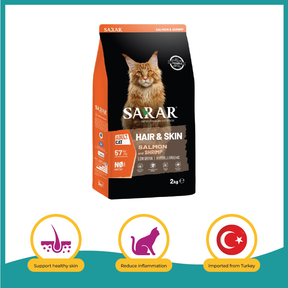 NEW! SARAR Super Premium Hair & Skin Salmon & Shrimp Cat Food/Makanan ...